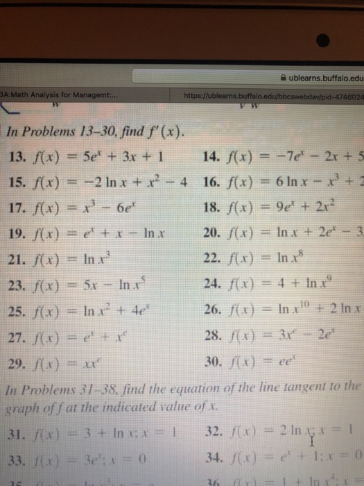 Solved ublearns.buffalo.edu A:Math Analysis for Managem | Chegg.com