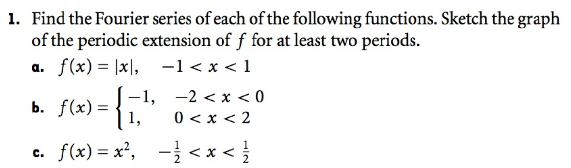 Solved Find the Fourier series of each of the following | Chegg.com