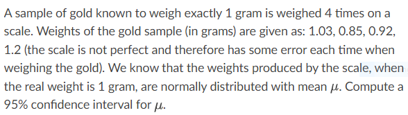 Solved A sample of gold known to weigh exactly 1 gram is | Chegg.com