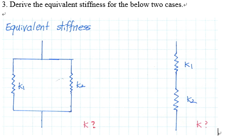 Solved 3. Derive the equivalent stiffness for the below two | Chegg.com