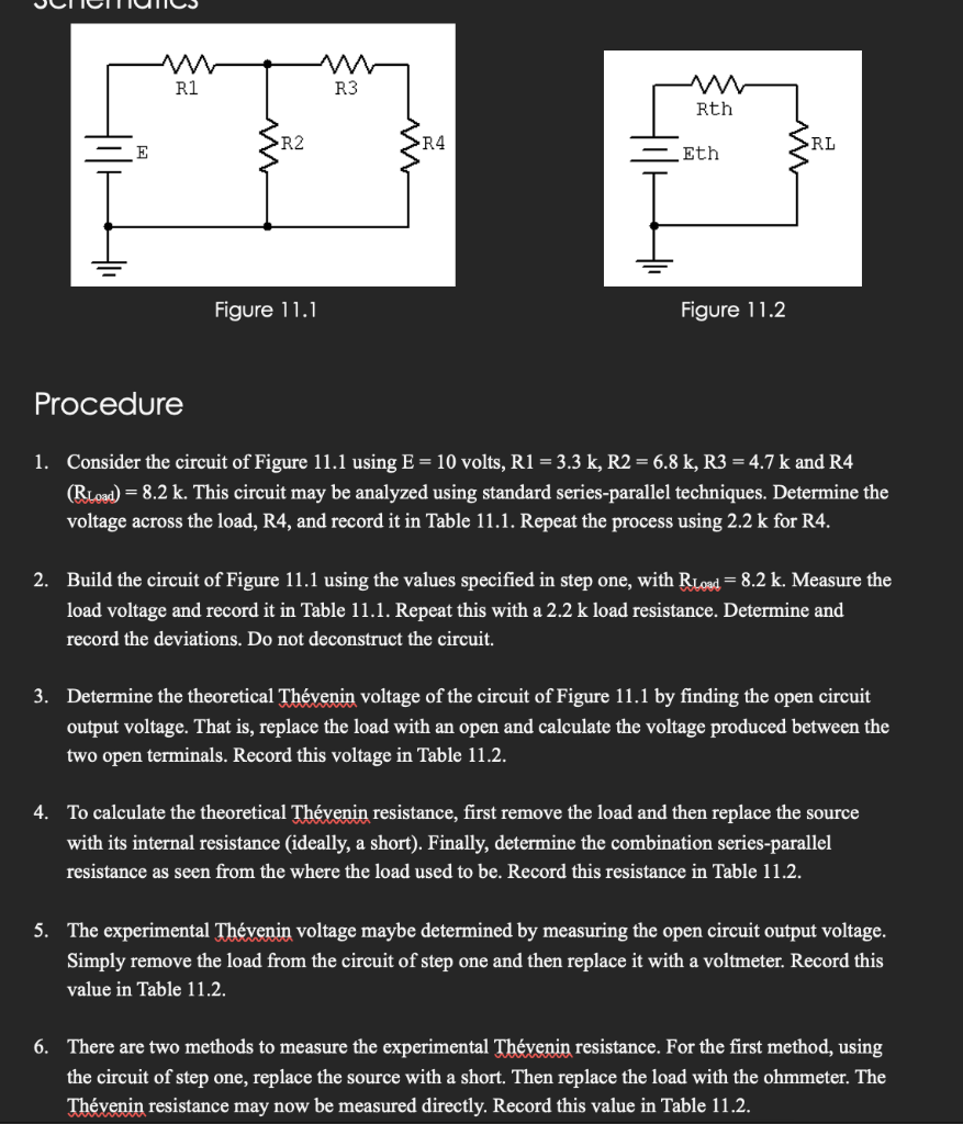 Solved Thévenin's Theorem Objective The objective of this | Chegg.com