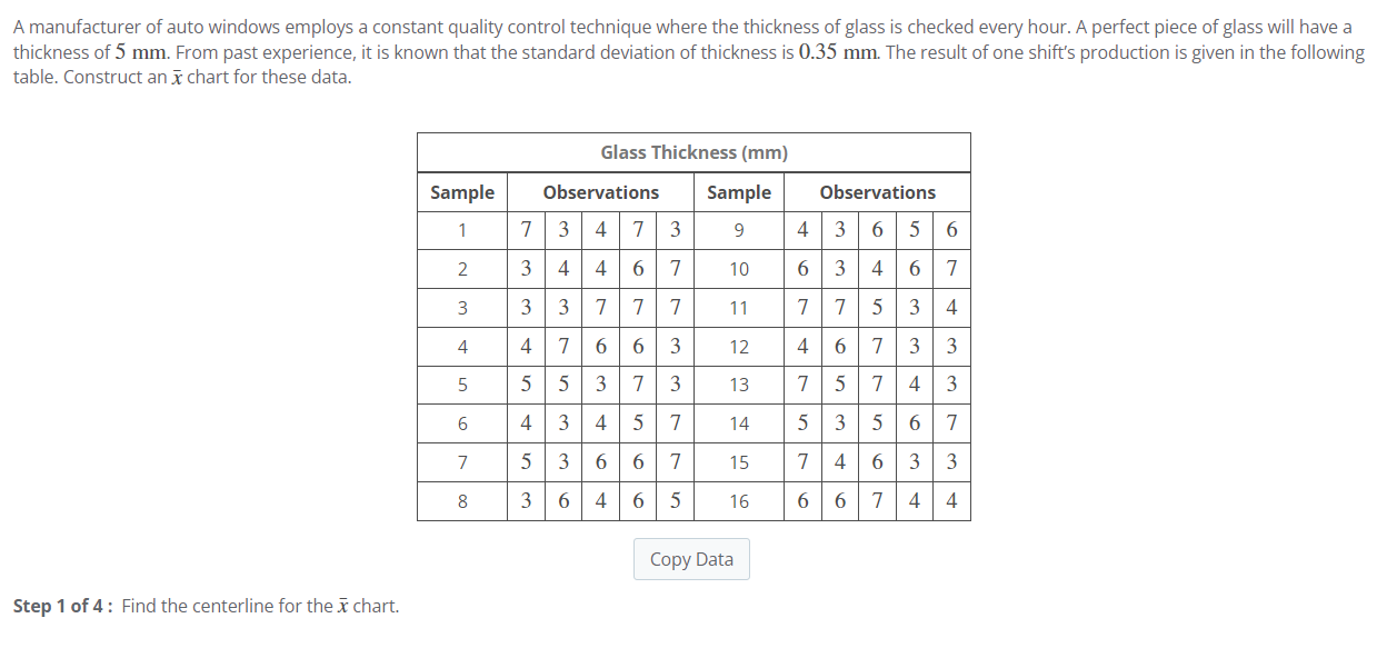 Step 2 of 4: Find the upper control limit for the | Chegg.com
