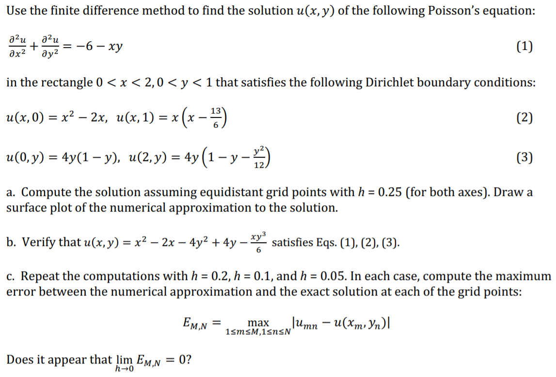 Solved Use the finite difference method to find the solution | Chegg.com