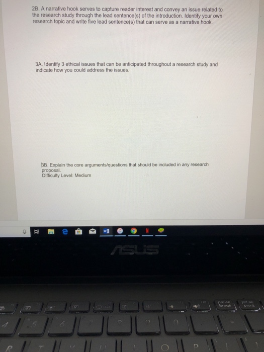 Solved 2B. A narrative hook serves to capture reader | Chegg.com