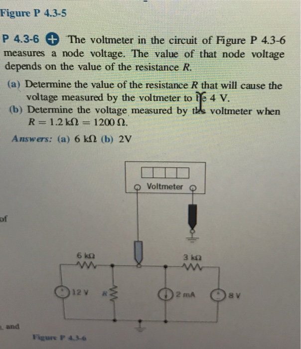 Solved The voltmeter in the circuit of Figure P 4.3-6 | Chegg.com