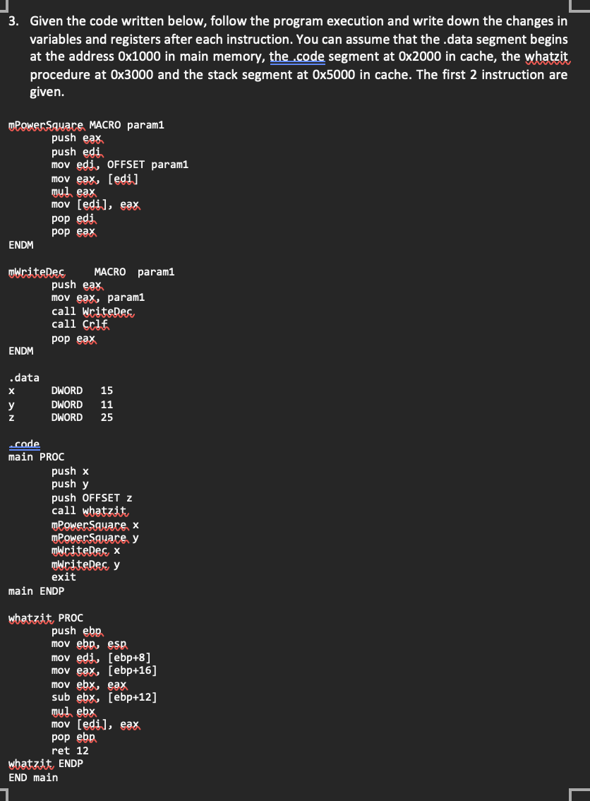 Solved 3. Given the code written below, follow the program | Chegg.com
