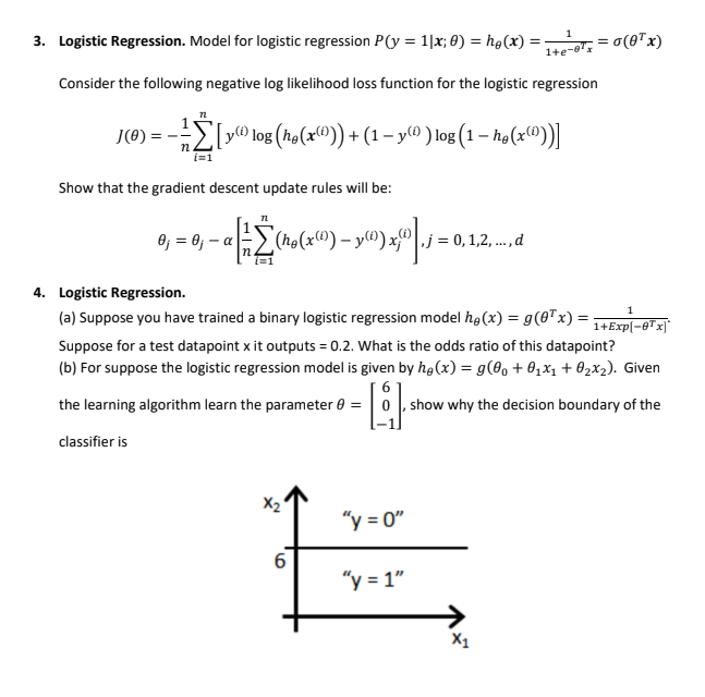 1 3. Logistic Regression. Model for logistic | Chegg.com