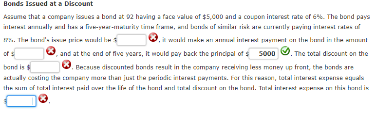 Solved Bonds Issued at a Discount Assume that a company | Chegg.com