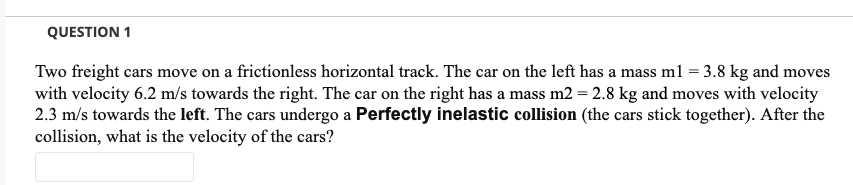 Solved Two freight cars move on a frictionless horizontal | Chegg.com