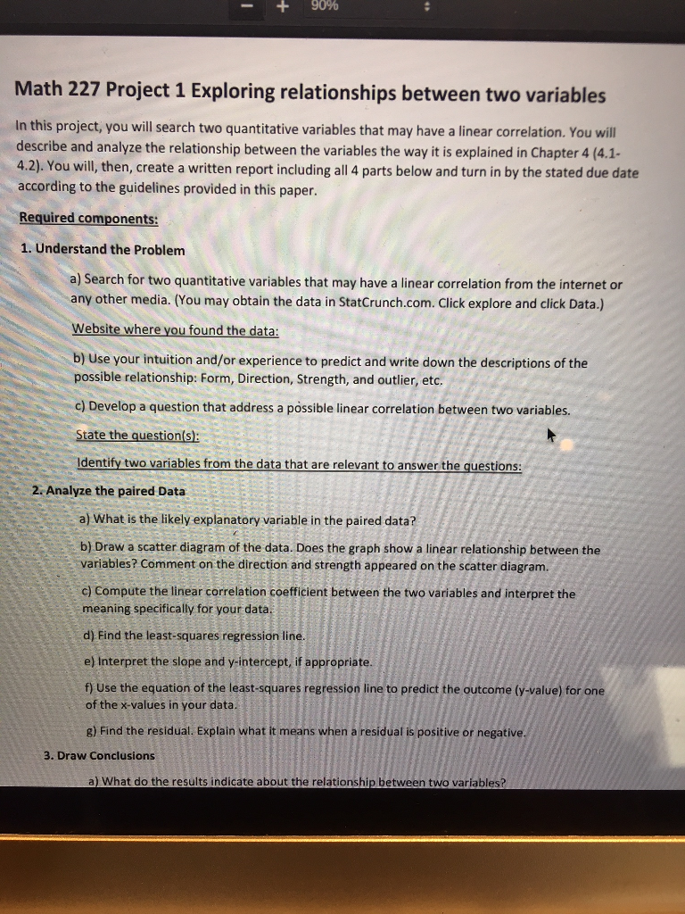 Solved Math 227 Project | Chegg.com