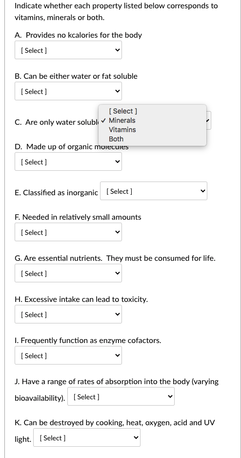 Solved Indicate whether each property listed below | Chegg.com