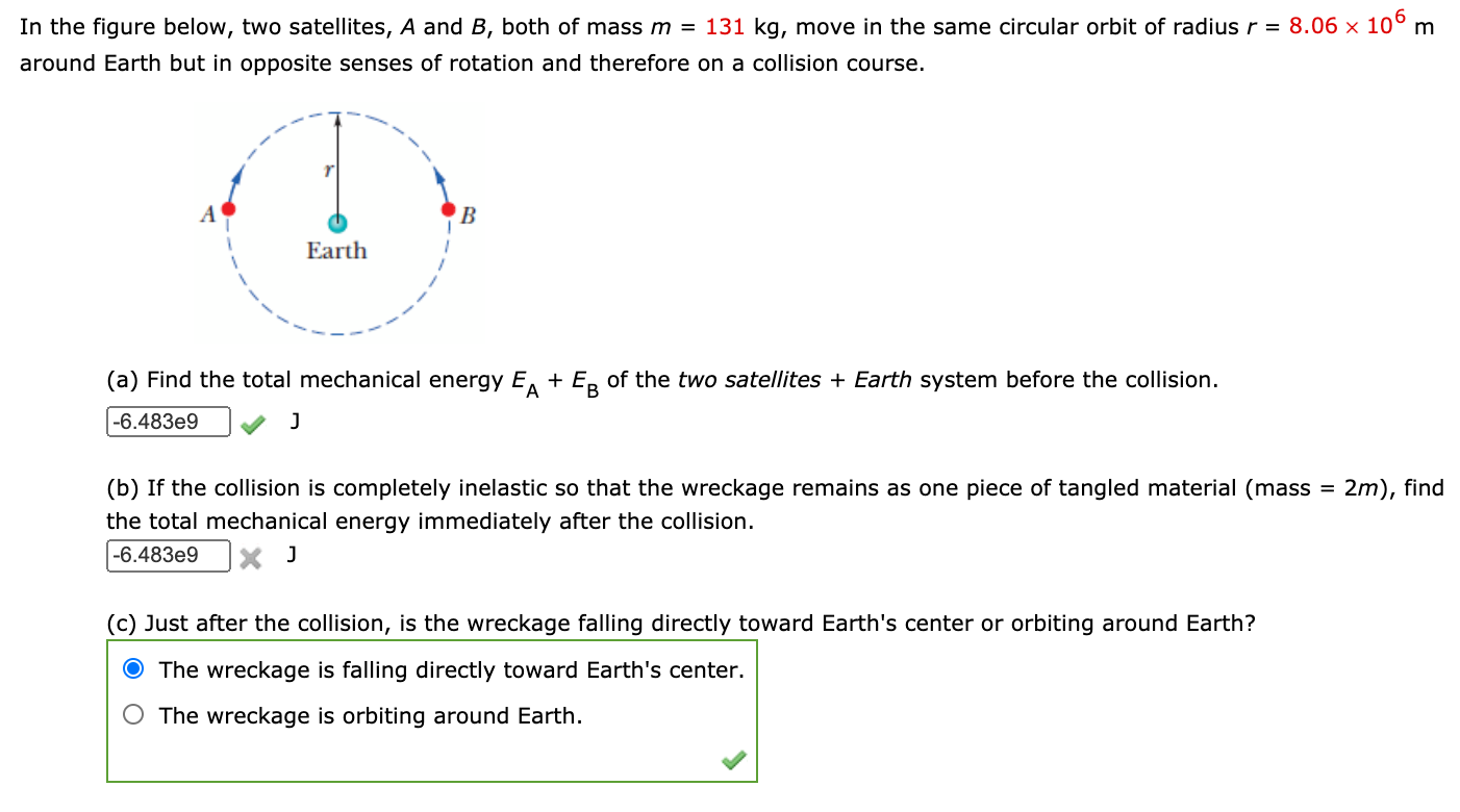 Solved In the figure below, two satellites, A and B, both of | Chegg.com