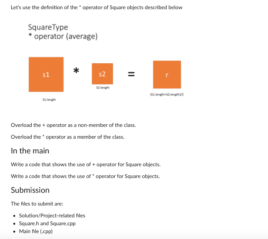 Solved Assignment's instructions Square class Square | Chegg.com