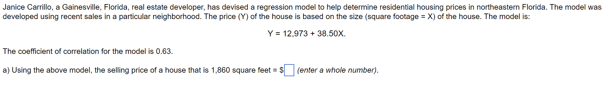 Solved Please help solve using excel. Janice Carrillo, a | Chegg.com