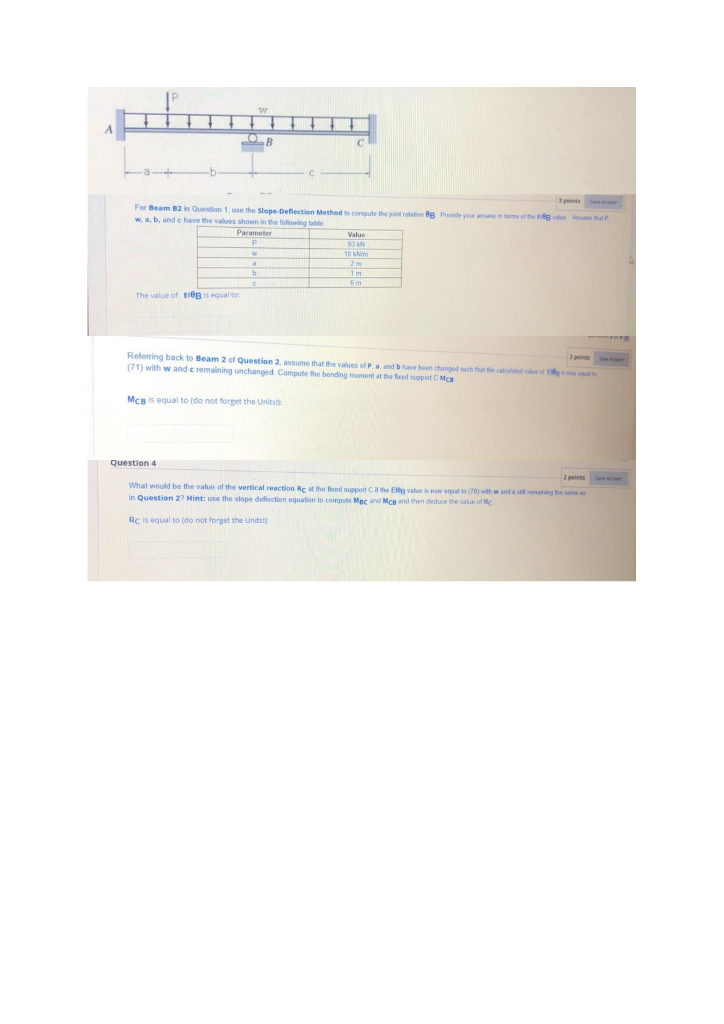 Solved А C For Beam B2 in Question 1. use the slope | Chegg.com