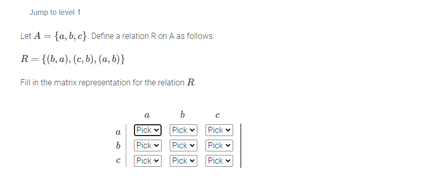 Solved Jump to level 1 Let A={a,b,c}. Define a relation R on | Chegg.com