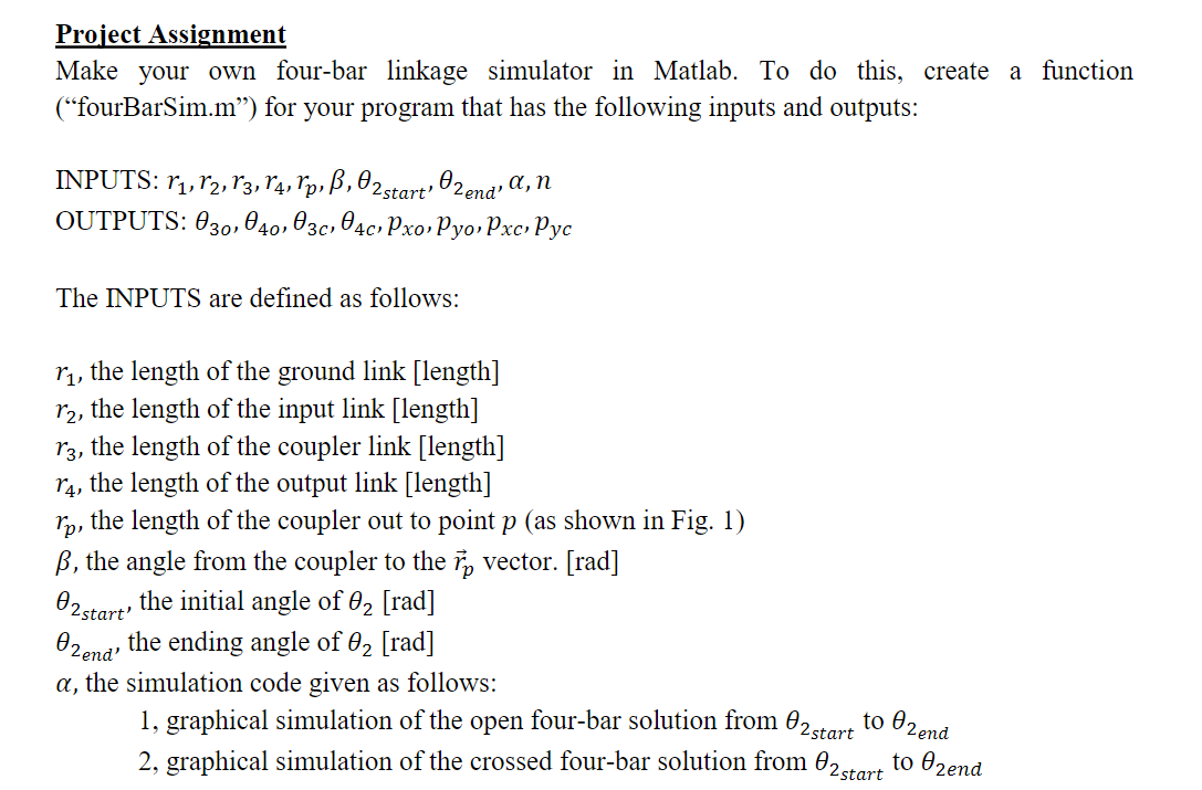 Solved Project Assignment Make your own four-bar linkage | Chegg.com