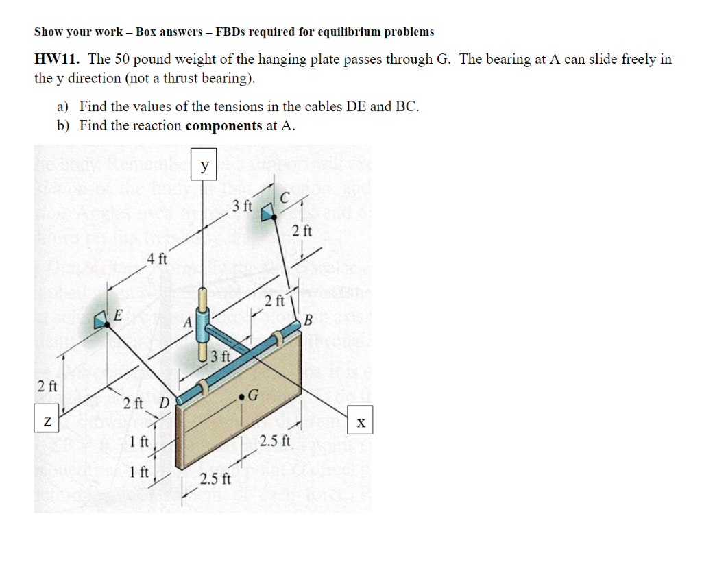 Solved Show your work - Box answers - FBDs required for | Chegg.com