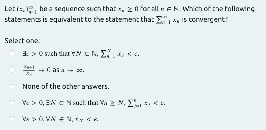 Solved Let (xn),–, be a sequence such that xn 2 0 for all n | Chegg.com