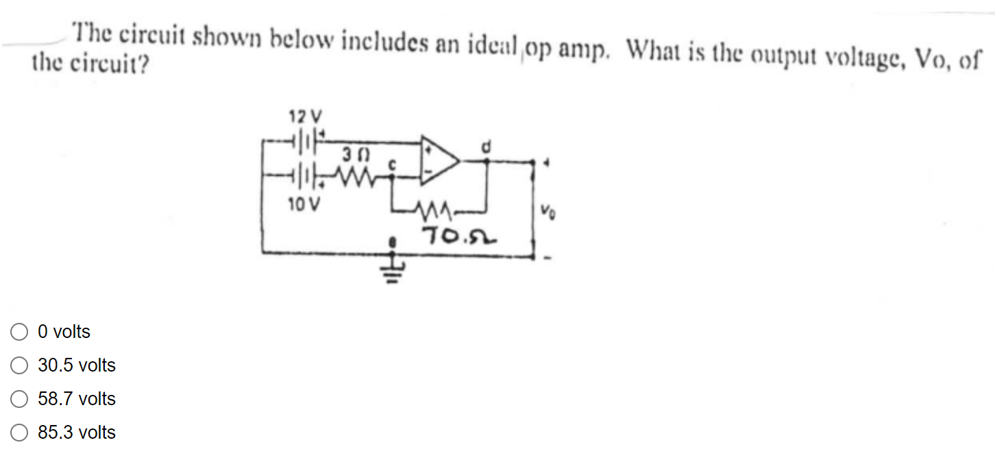 Solved The circuit shown below includes an ideal op amp. | Chegg.com