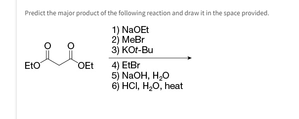 Solved Predict the major product of the following reaction | Chegg.com