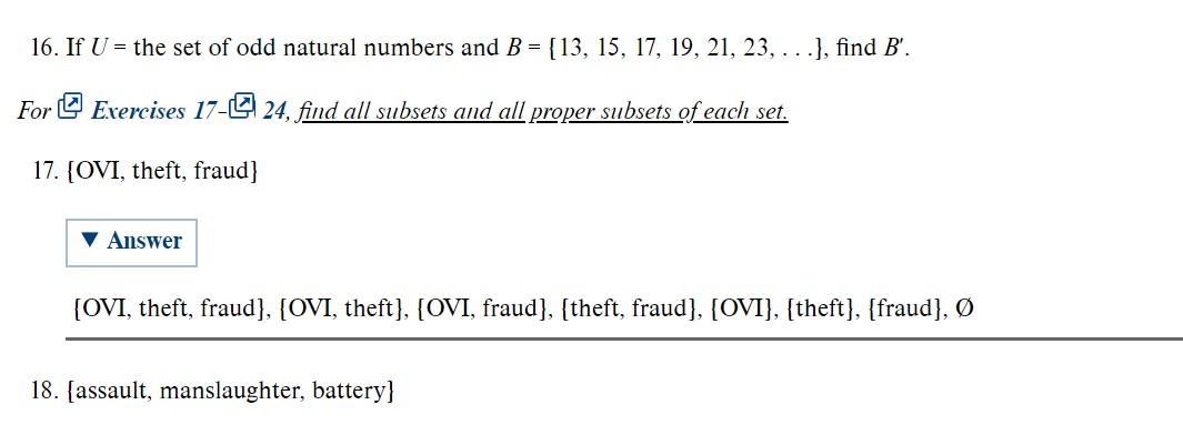 Solved 16. If U= the set of odd natural numbers and | Chegg.com