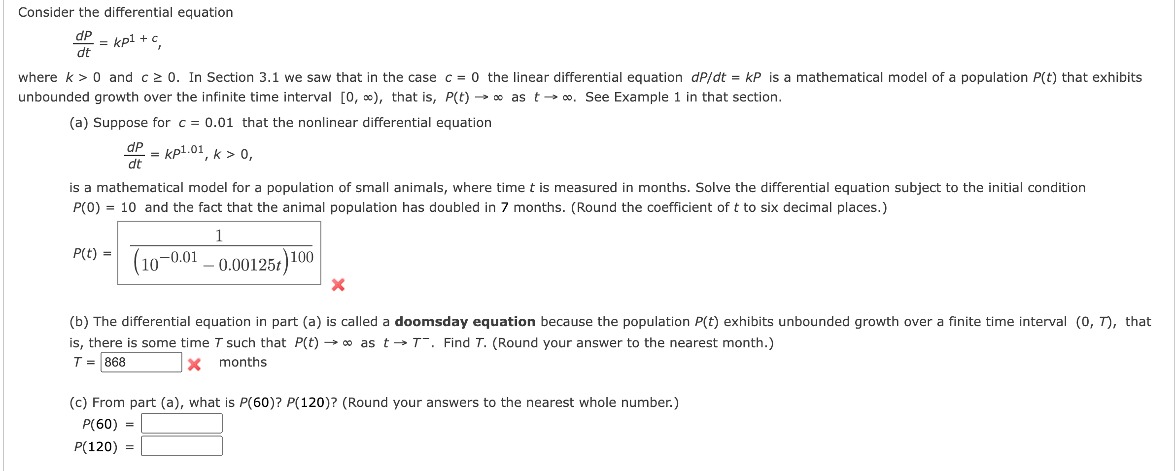Solved Consider the differential equation dp = kP1 + c. dt | Chegg.com