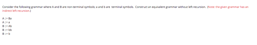 Solved Consider the following grammar where A and B are | Chegg.com