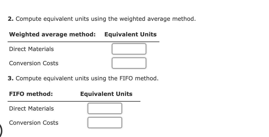 Solved Weighted Average Method, FIFO Method, Physical Flow, | Chegg.com