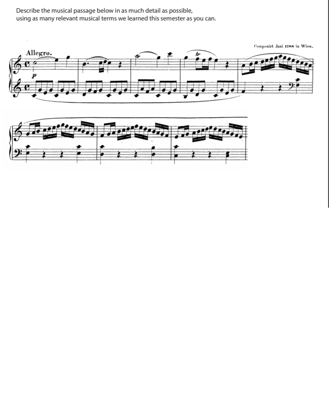 Describe the musical passage below in as much detail | Chegg.com