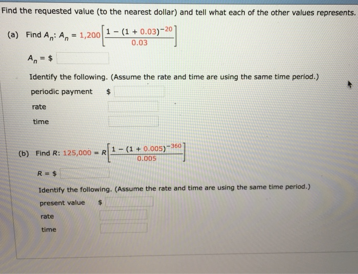 Solved Find the requested value (to the nearest dollar) and | Chegg.com Solved Find the requested value (to the nearest dollar) and | Chegg.com