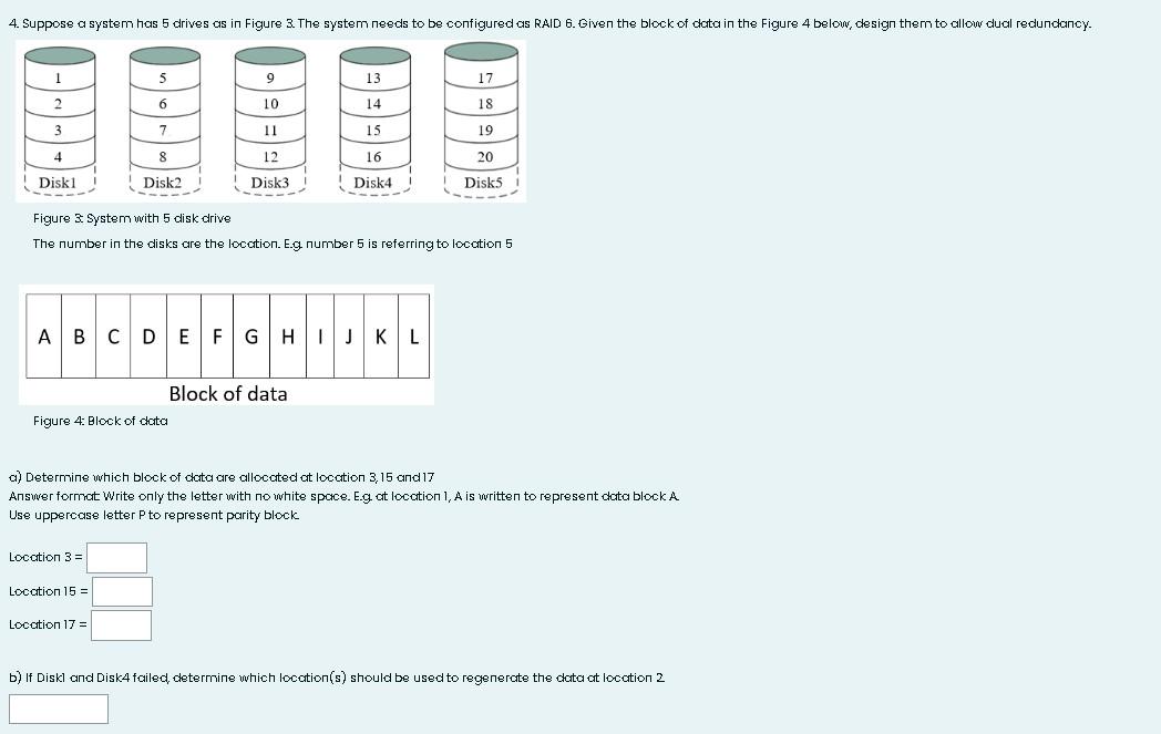 Solved Figure 3 System with 5 disk drive The number in the | Chegg.com