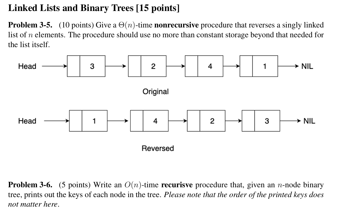Solved Problem 3-5. (10 points) Give a Θ(n)-time | Chegg.com