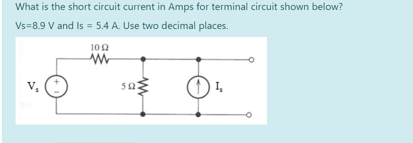 Solved What is the short circuit current in Amps for | Chegg.com