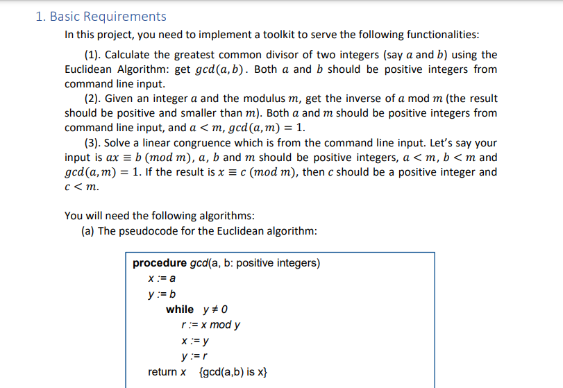 Solved In this project, you need to implement a toolkit to | Chegg.com