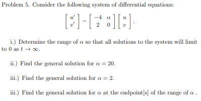 Solved Problem 5. Consider the following system of | Chegg.com