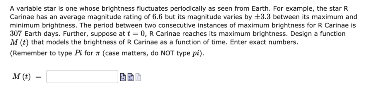Solved A variable star is one whose brightness fluctuates | Chegg.com