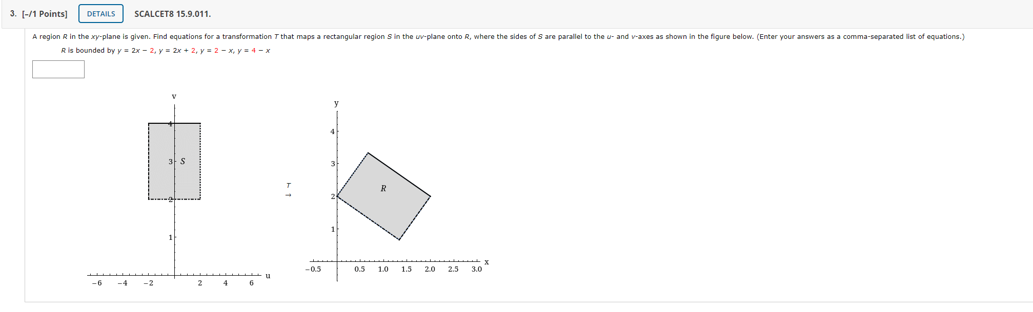 Solved 3. [-/1 Points] DETAILS SCALCET8 15.9.011. A region R | Chegg.com