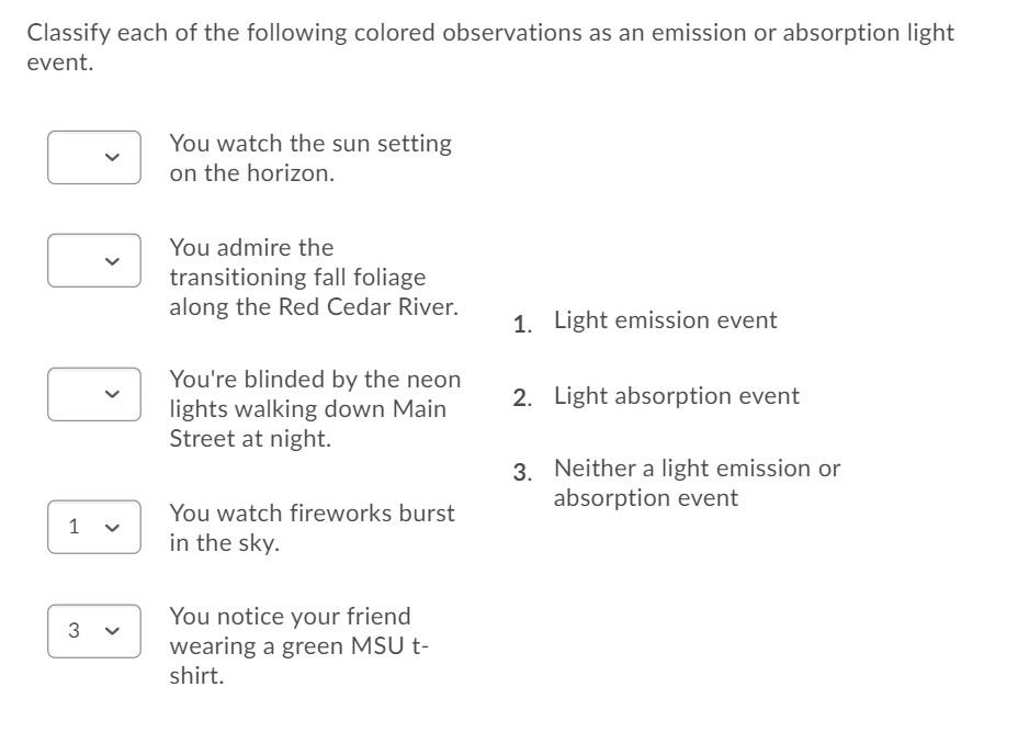 Solved Classify each of the following colored observations | Chegg.com