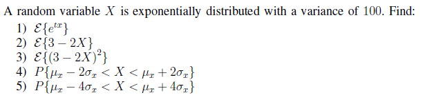 Solved A random variable X is exponentially distributed with | Chegg.com
