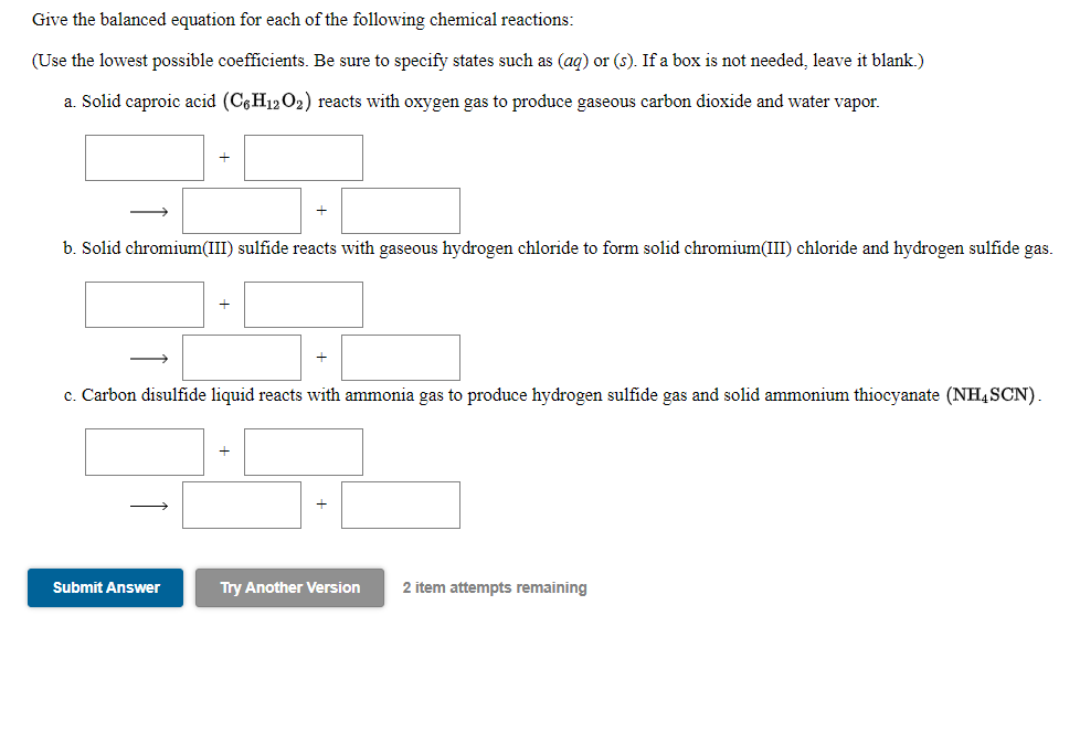 Solved Give the balanced equation for each of the following | Chegg.com