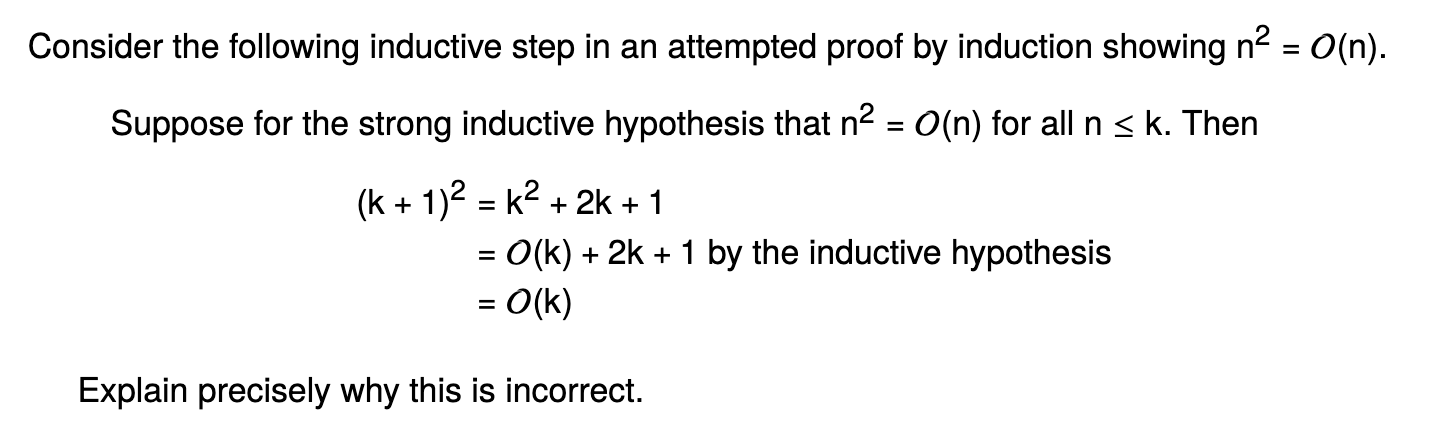 Solved Consider the following inductive step in an attempted | Chegg.com
