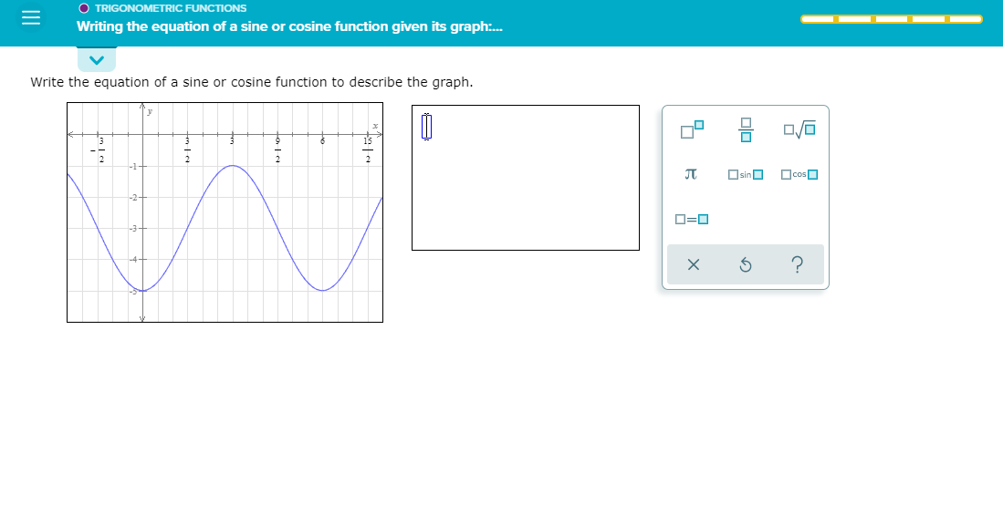 Solved O TRIGONOMETRIC FUNCTIONS Writing the equation of a | Chegg.com