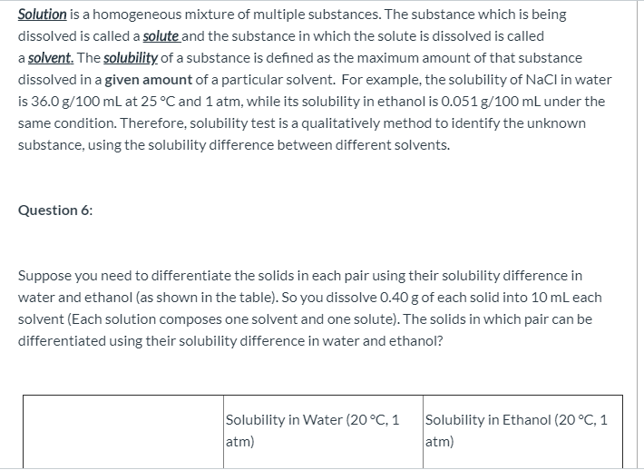Solved Solution is a homogeneous mixture of multiple | Chegg.com