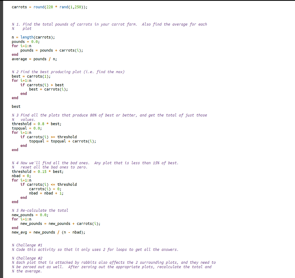 Solved MatLab Question #1. Code this activity so that it | Chegg.com