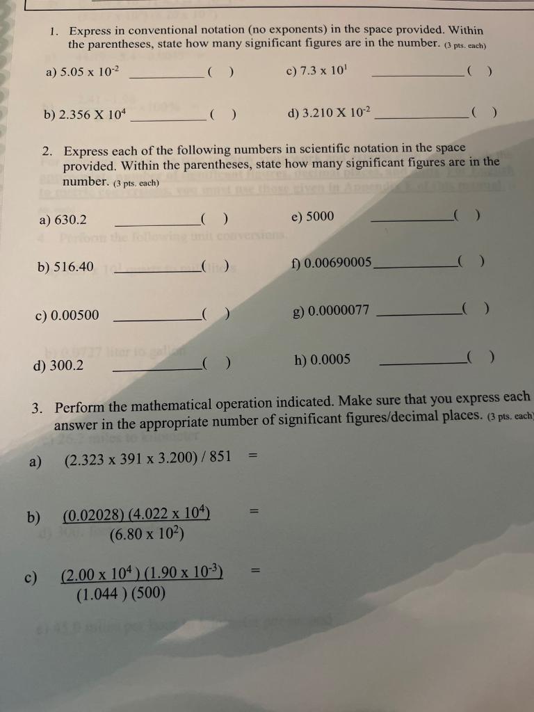 Solved 1. Express in conventional notation (no exponents) in | Chegg.com