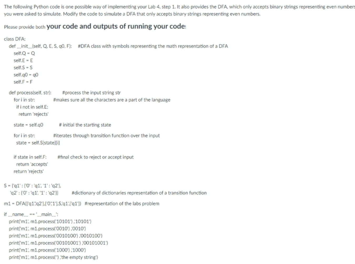 The following Python code is one possible way of | Chegg.com