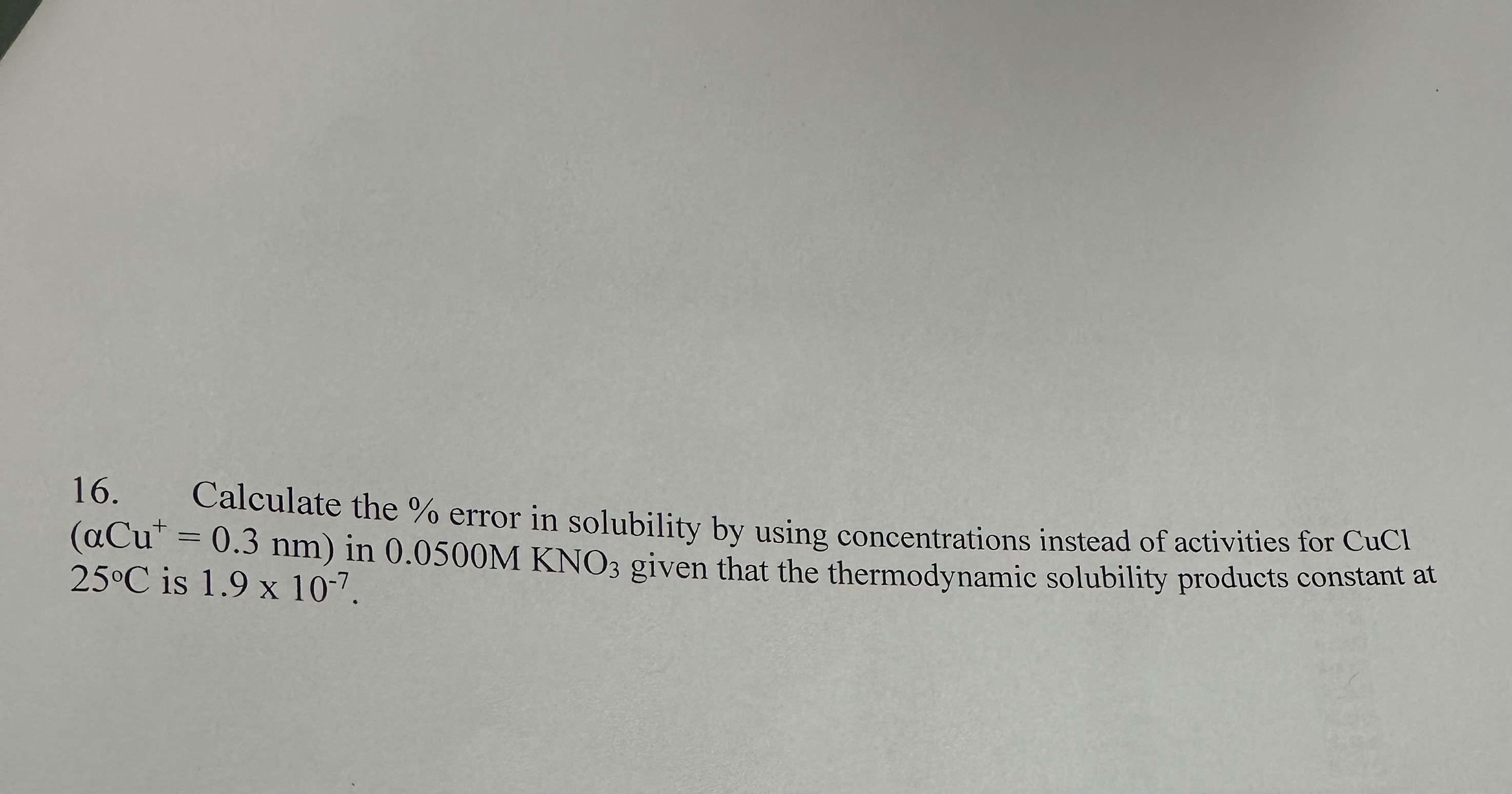 Solved Calculate the % ﻿error in ﻿solubility by ﻿using | Chegg.com