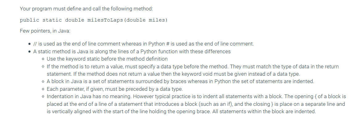 Solved 11.16 LAB Miles to track laps - Java version Before | Chegg.com