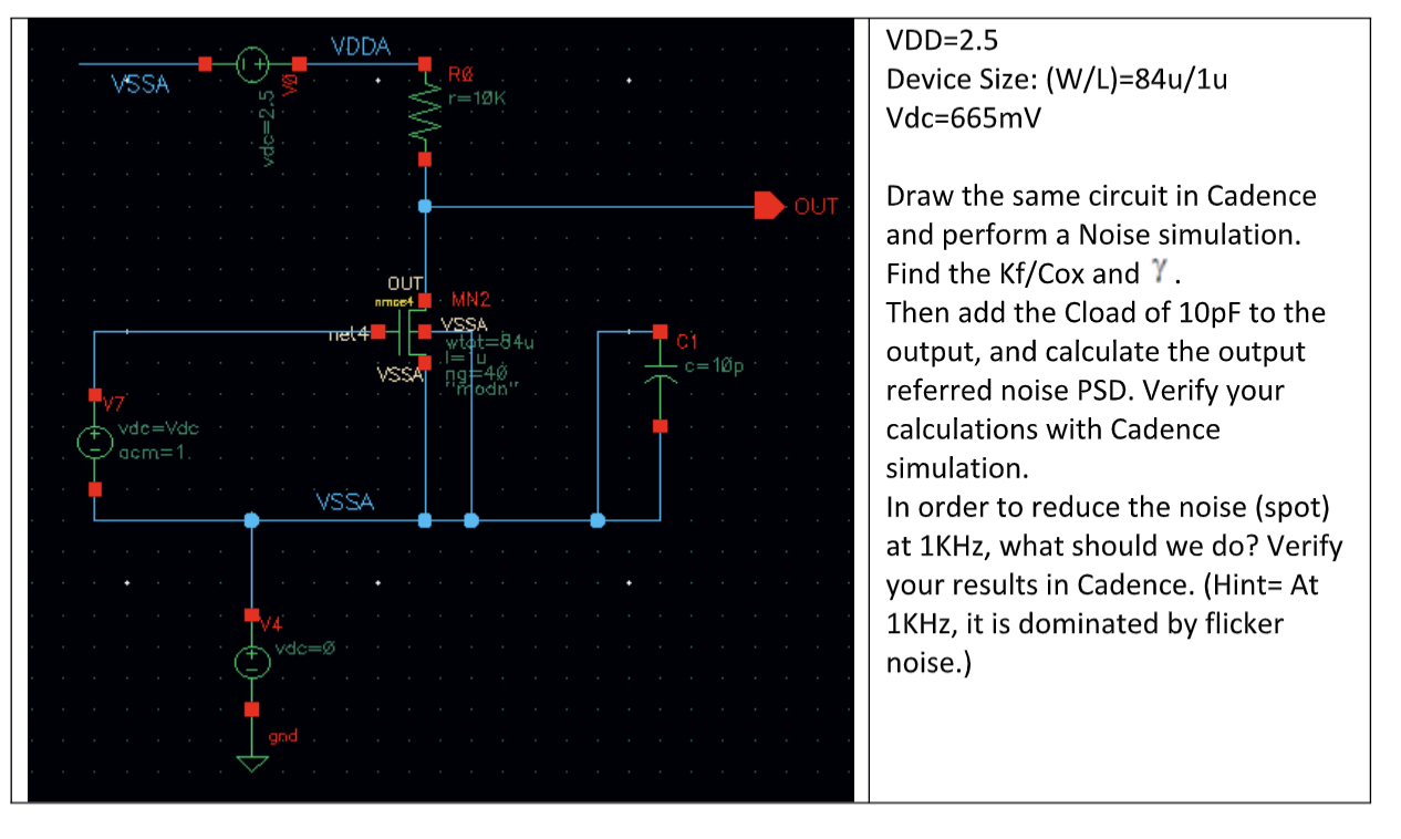 VDDA VSSA L. R . . . . . . . . VDD=2.5 Device Size: | Chegg.com